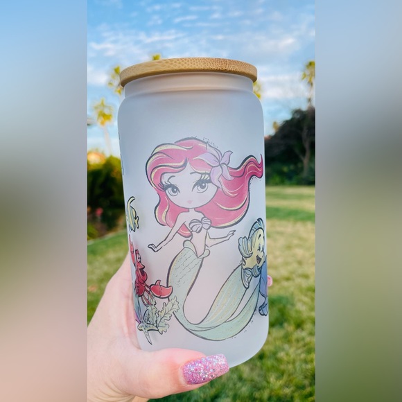 Dining | Little Mermaid Frosted Libby Can Glass 16oz | Poshmark